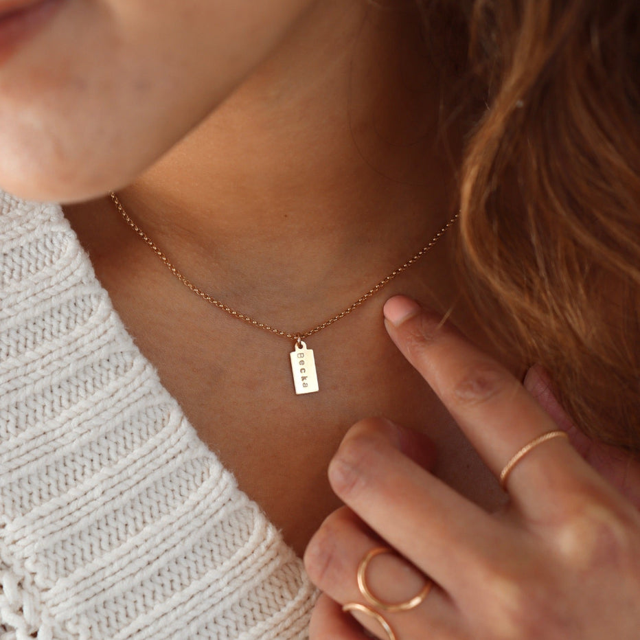 Mini Tag Personalized Necklace – Token Jewelry